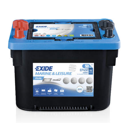 Batterie EXIDE Dual AGM EP450 12V 50AH 800A