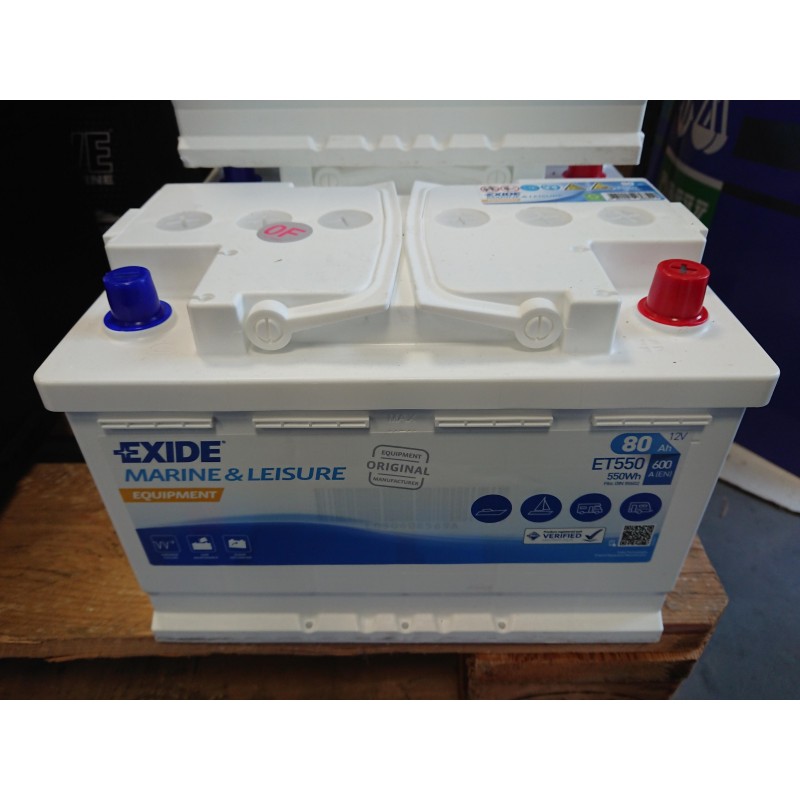 Batterie décharge lente Exide ET550 12V 80AH 278x175x190 MM